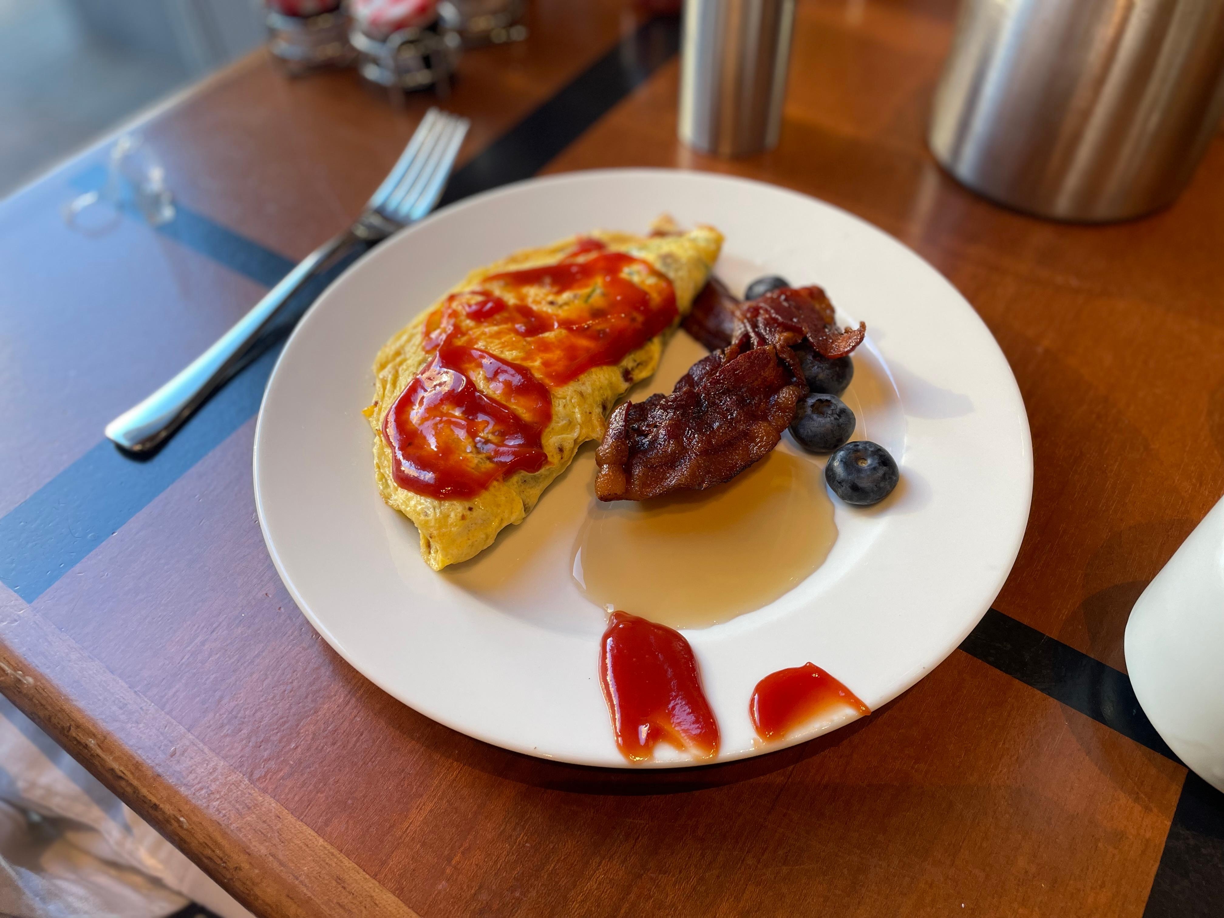 Excellent omelet at buffet breakfast.