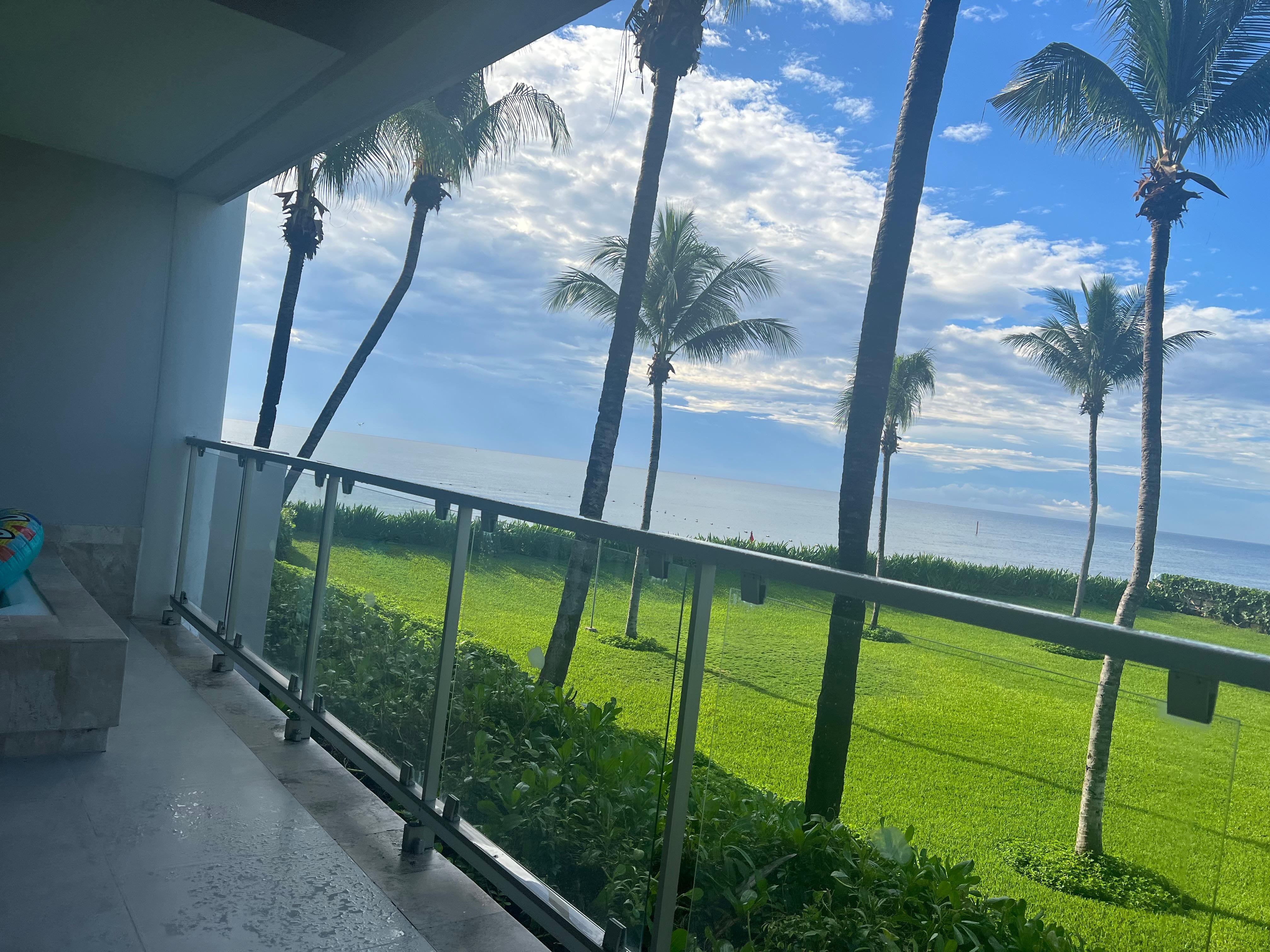 The view from the 2nd suite much better. Also the grass where the wedding was held. 