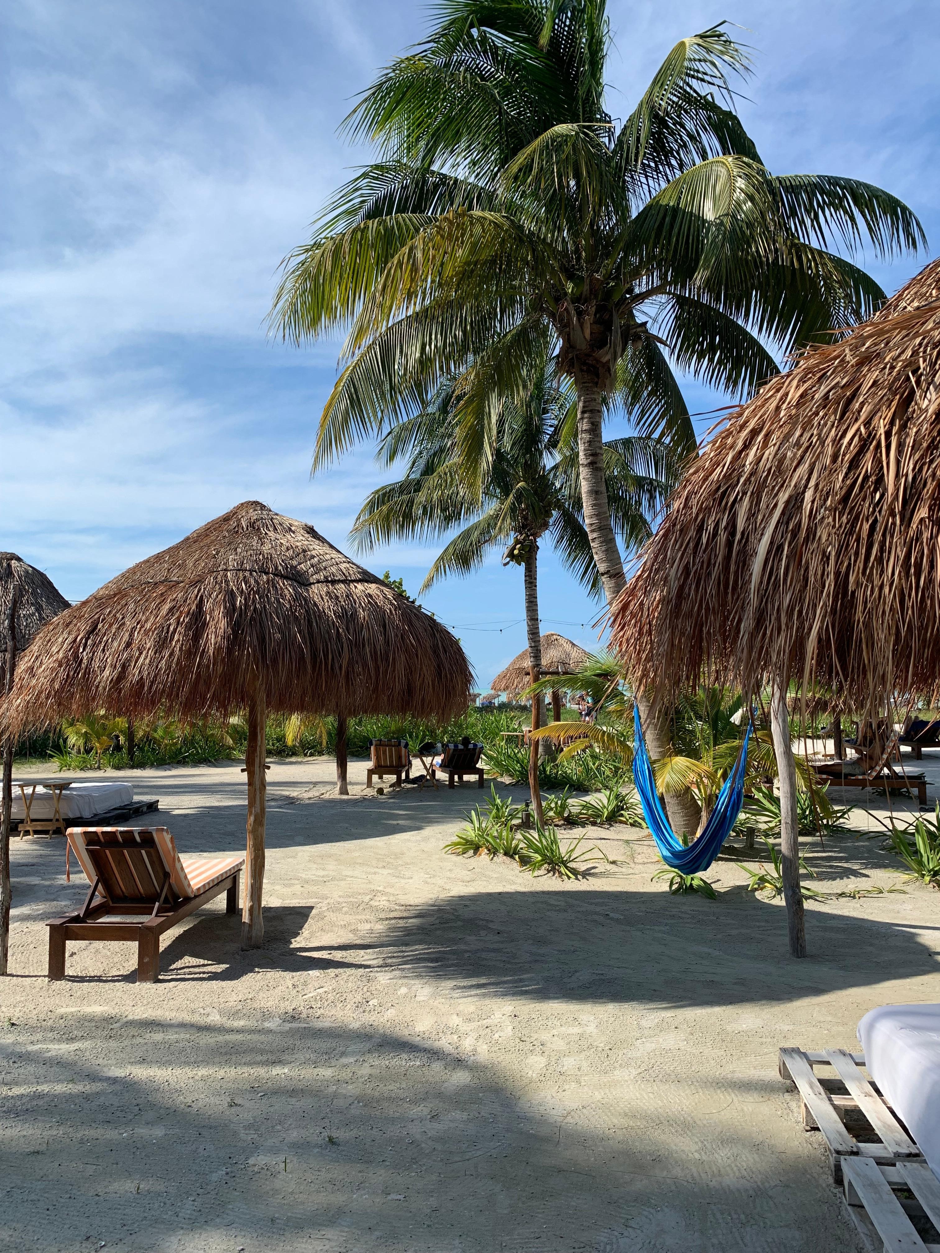 Område foran bungalows.