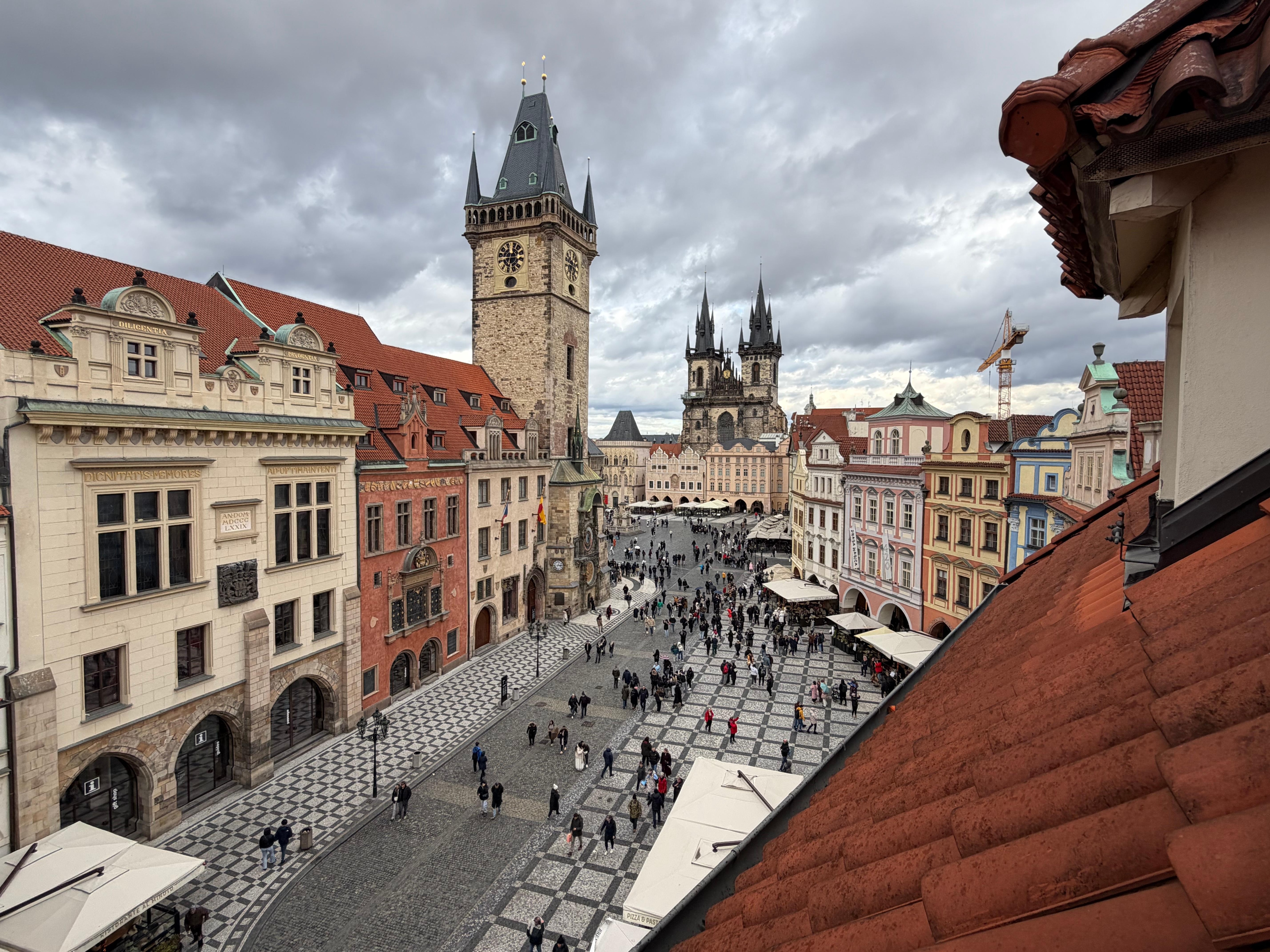 View our window, overlooking Old Town Square & the Astronomical Clock