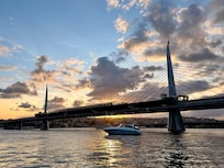 Metro line bridge next to hotel