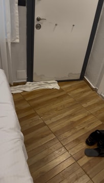 Towels on the wet floor