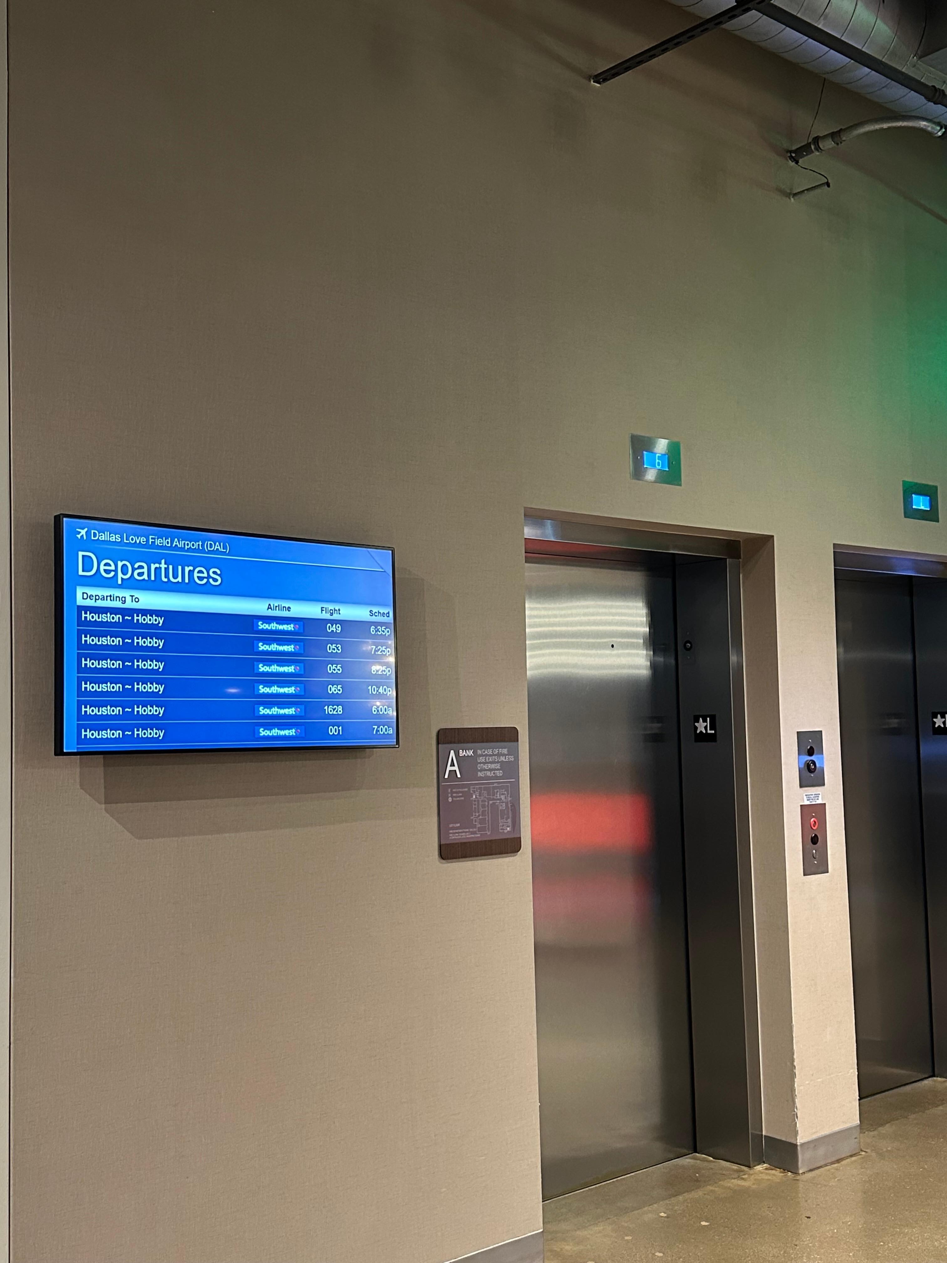 Information for Southwest flights for Lovefield airport