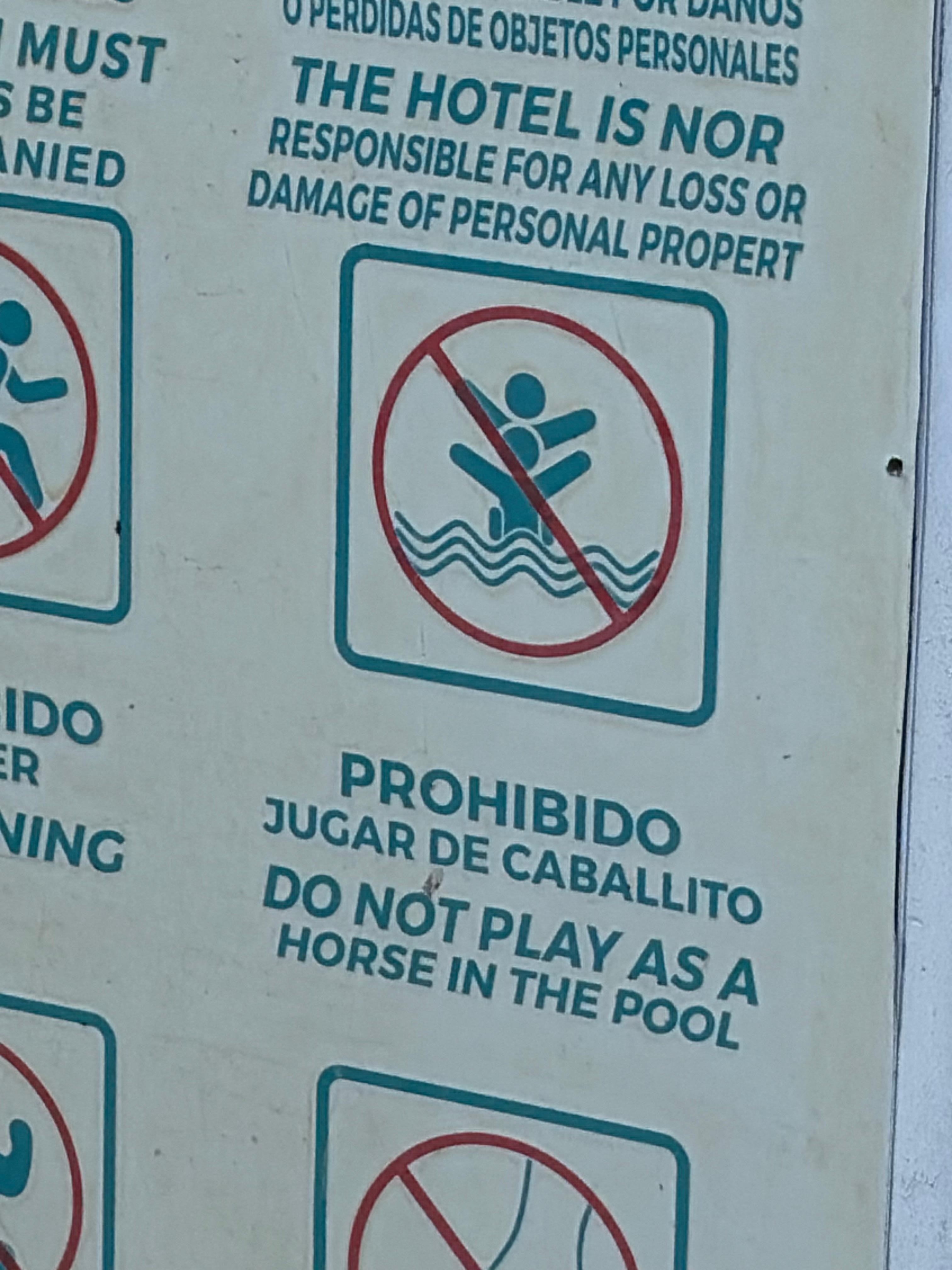 My favorite pool sign in the world!!!