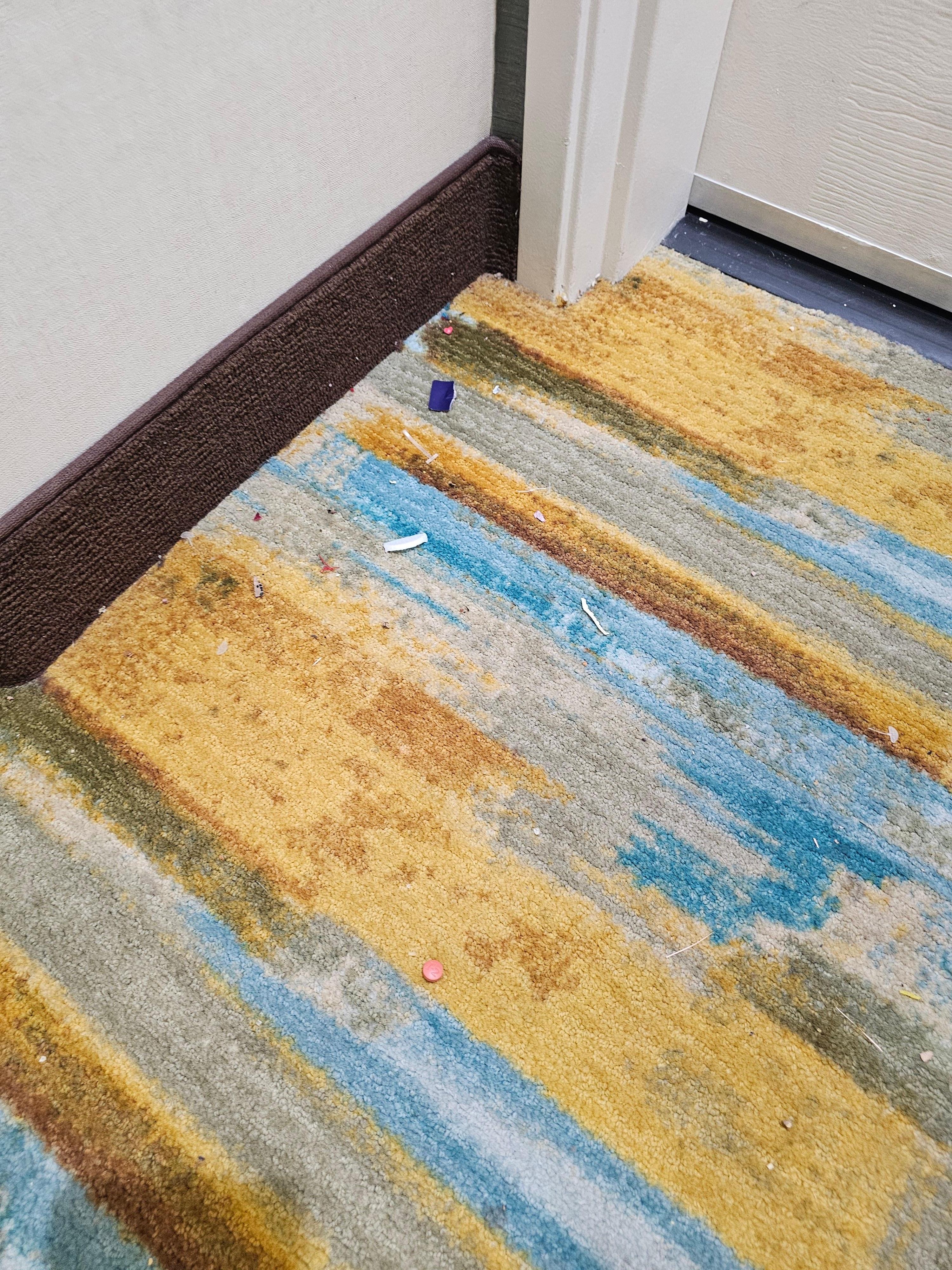 Upon arrival trash was at the door informed front desk, they never came and removed it the two days we stayed. I told them that was a hazard to young children, that it should be removed. It was not removed. 