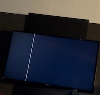 Tv not having signal to play cable an this big strike through the screen that’s makes it hard to watch