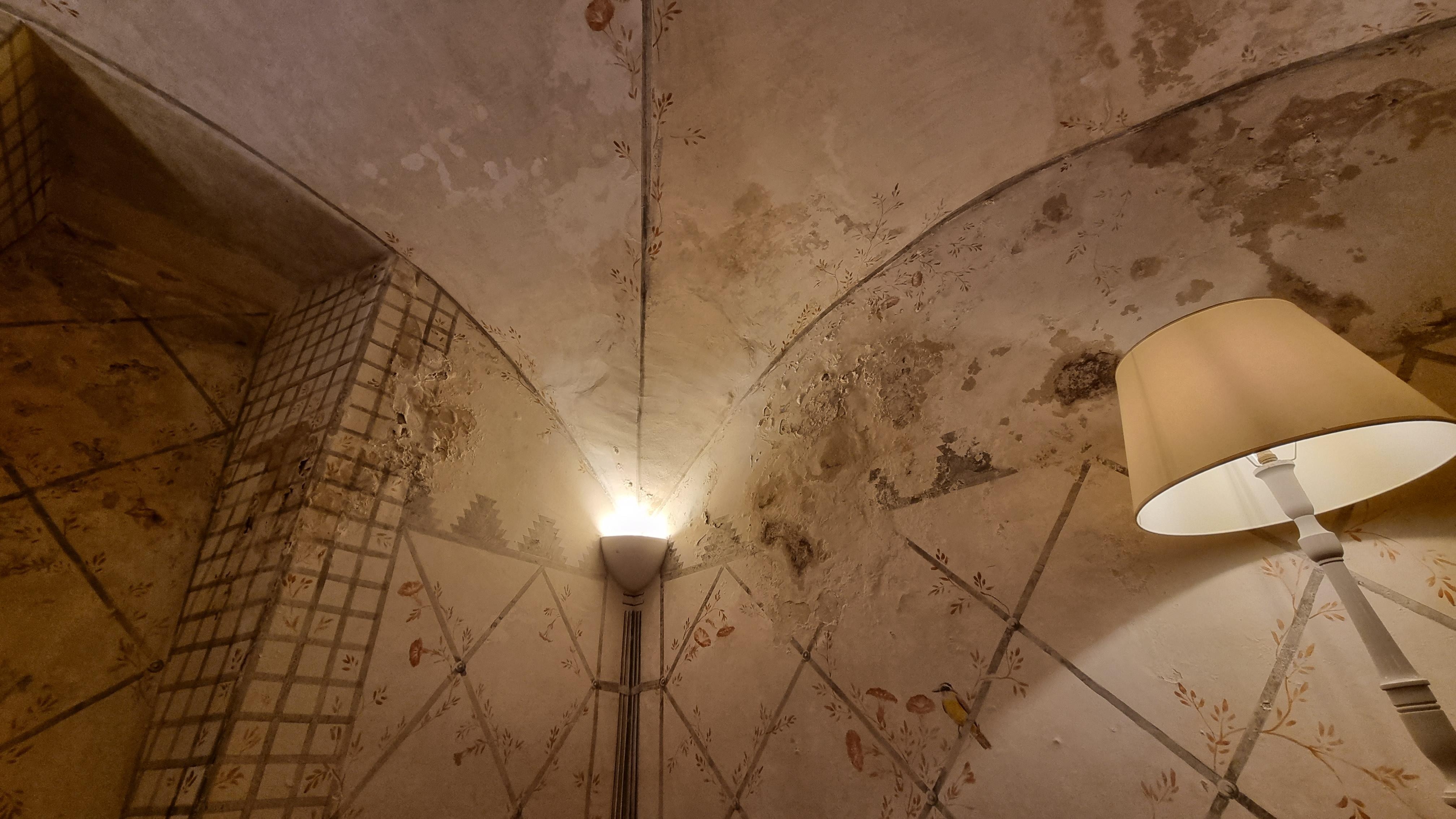 Paredes da área do café da manhã.