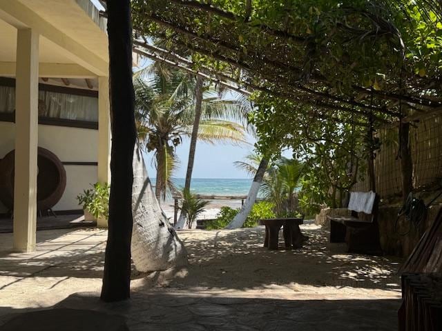 Corridor looking toward ocean.