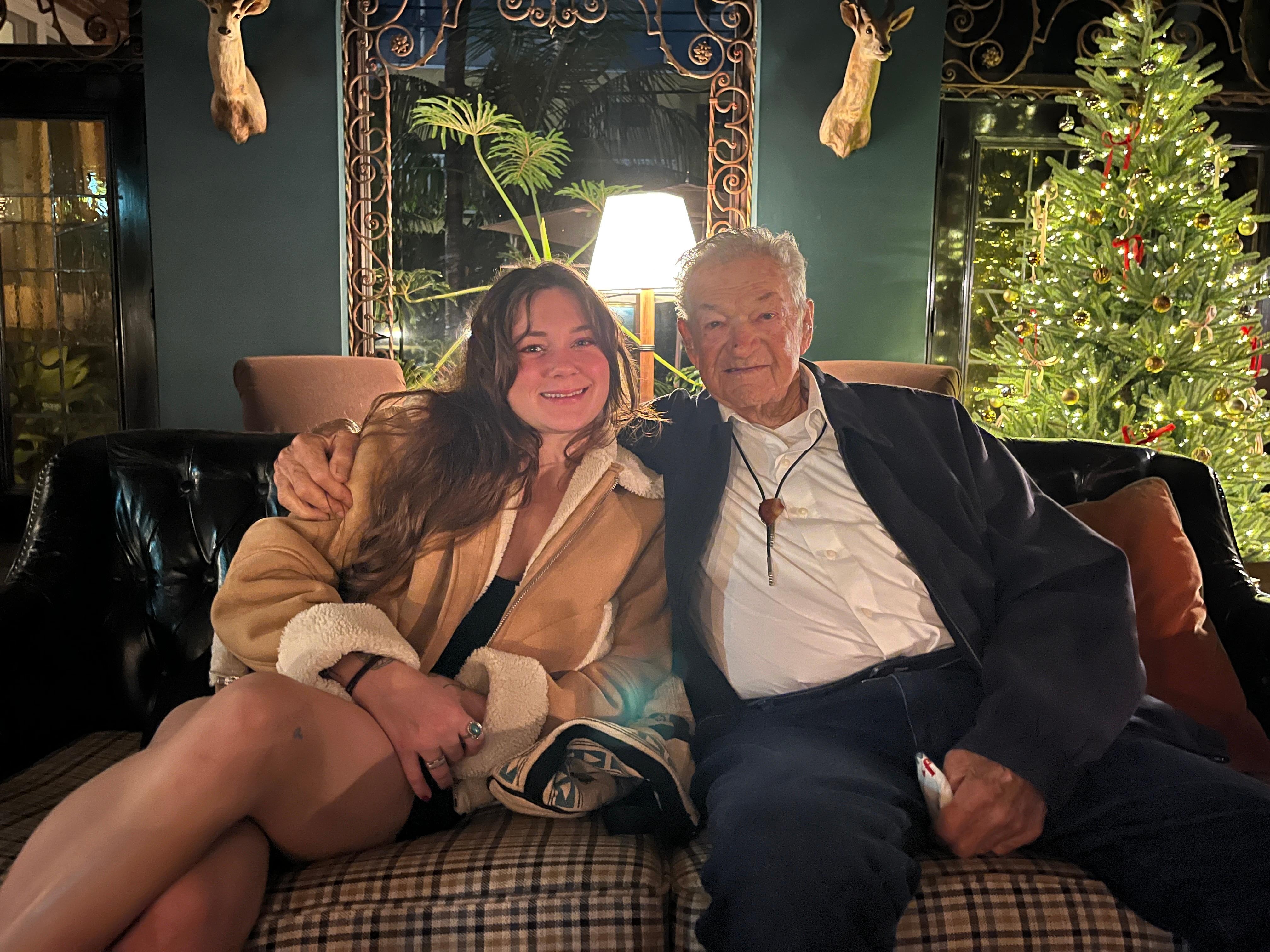 Grand father and granddaughter. 