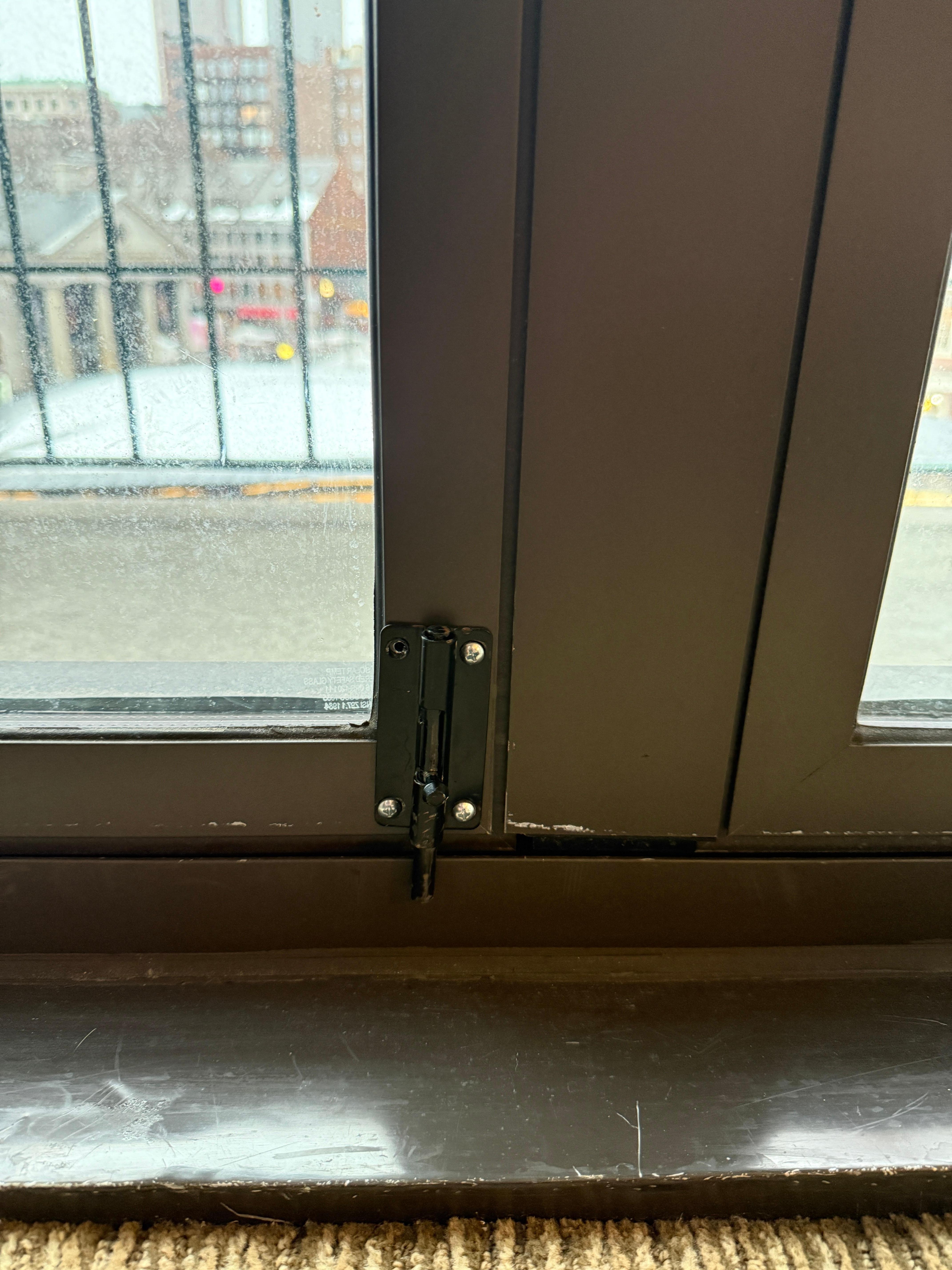 Door doesn't seal, loud street noise and loud banging from the awning that they never came to retract.