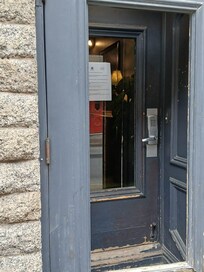 Glass panel missing on entrance door and reception area was freezing. Also not good for security of the hotel. We stayed 3 nights and the door was not repaired. Looked like it had been broken for a long time