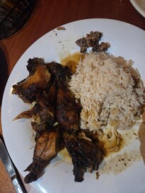 Jerk chicken and coconut rice