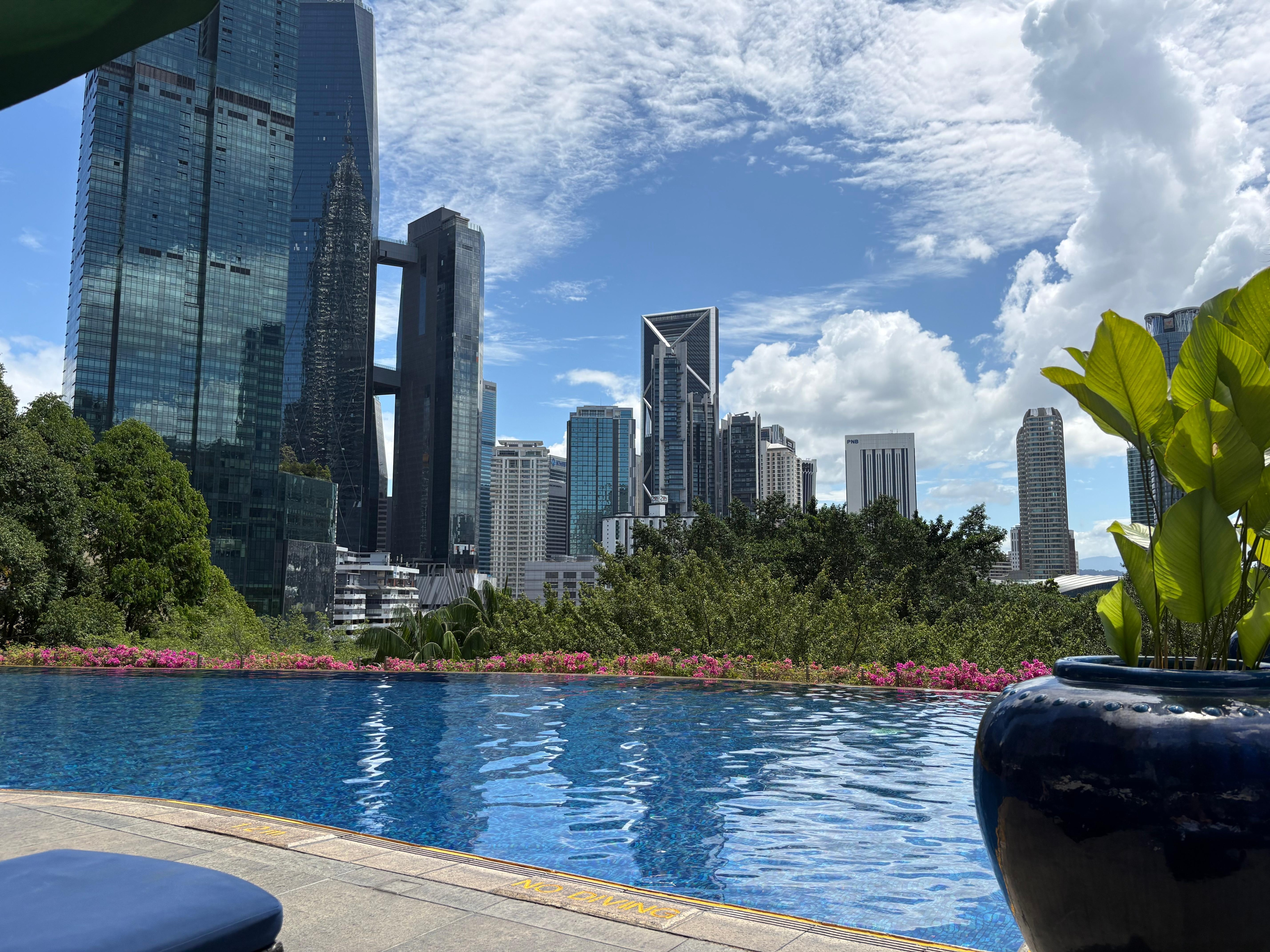 Relaxing by the pool