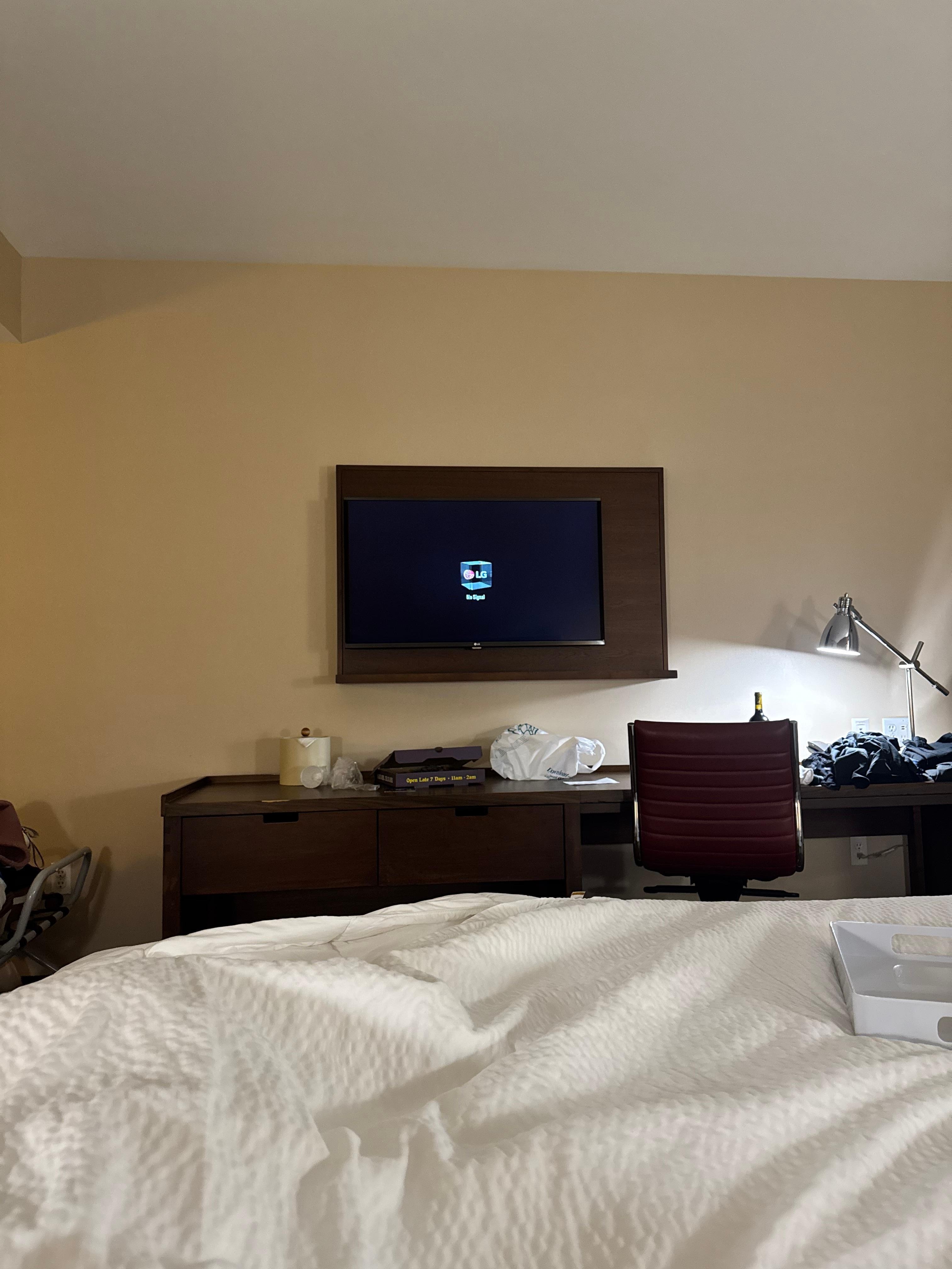 Small TV…not a smart TV and maybe 15 channels