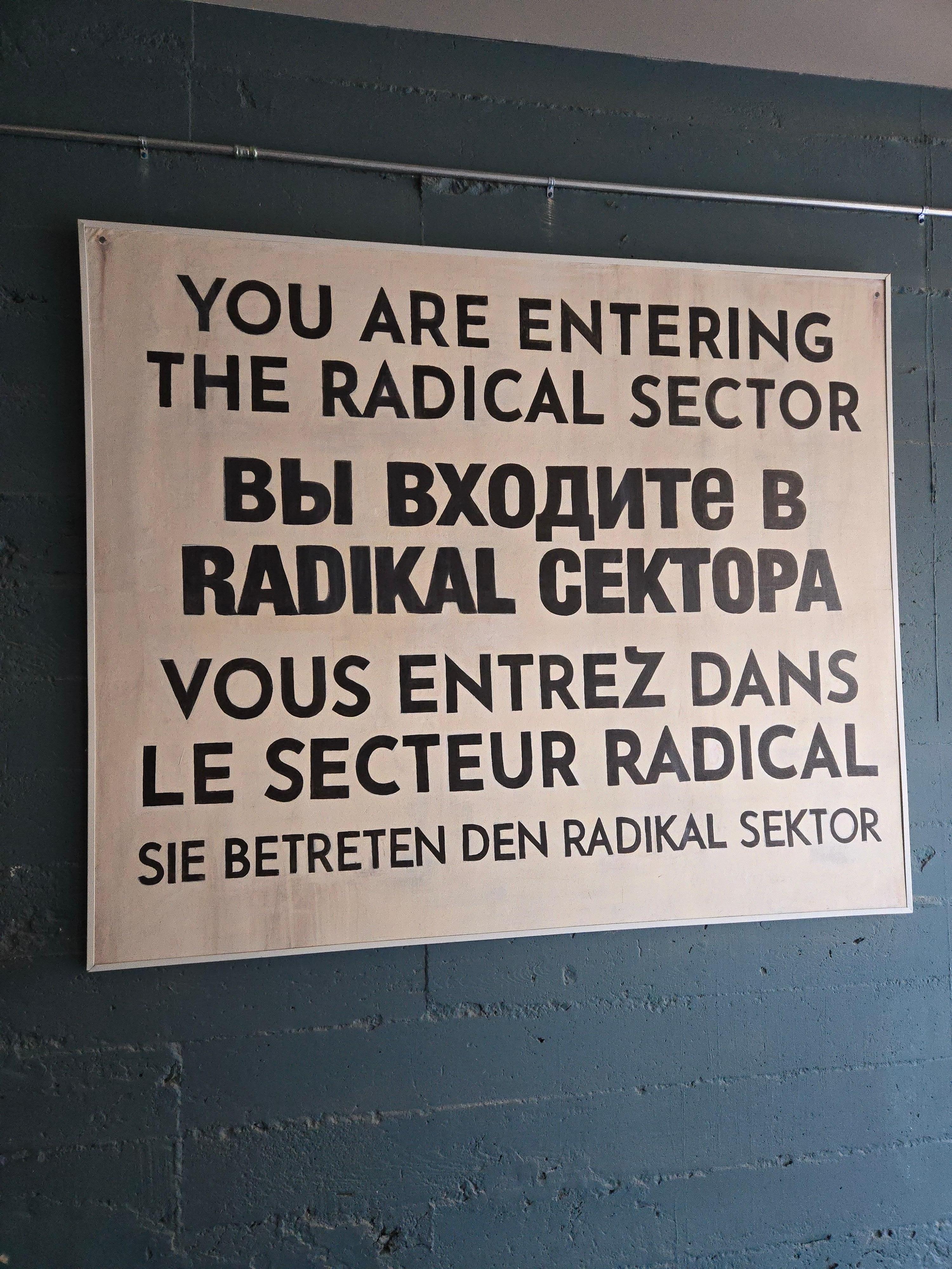 Sign outside the front door helps get you ready to see something completely unexpected 