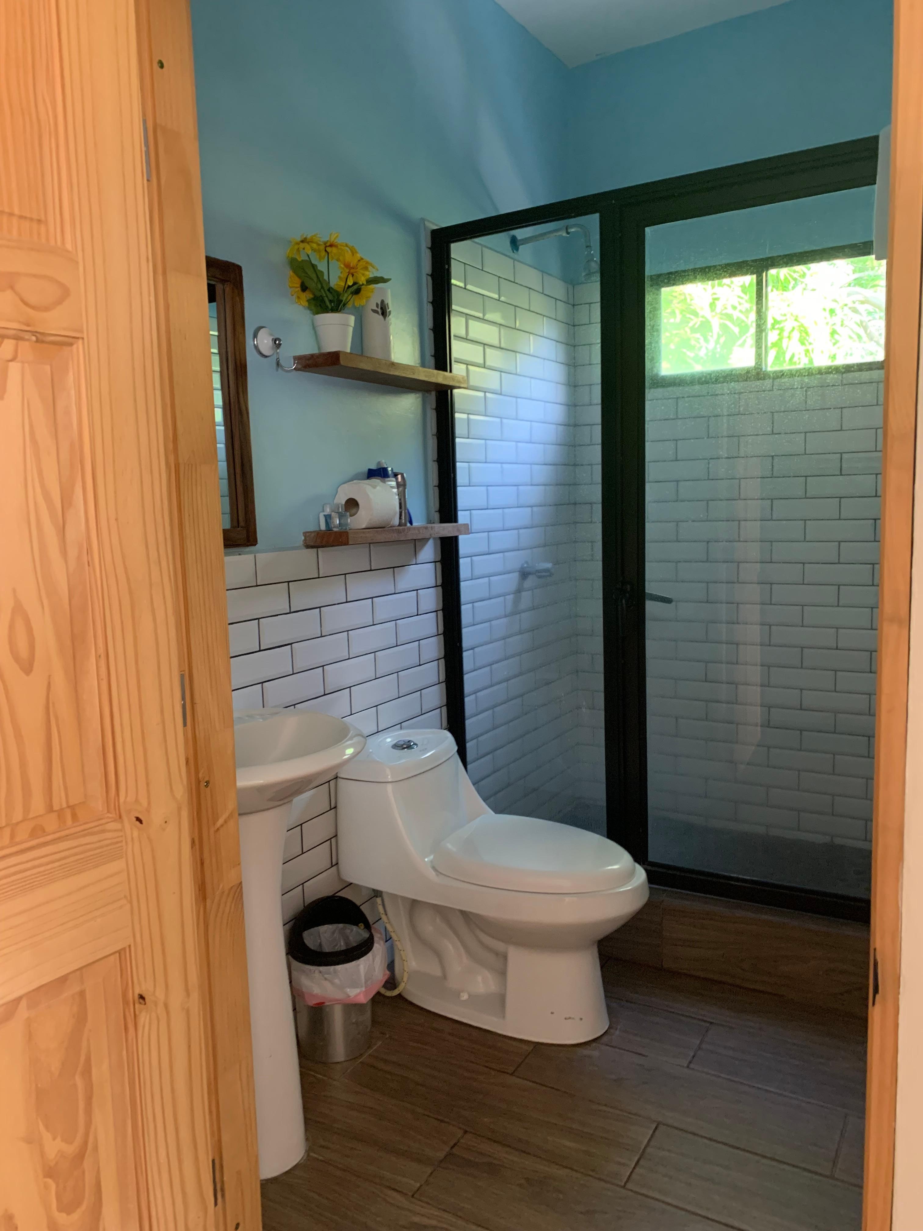 No hot water. Very clean though. 