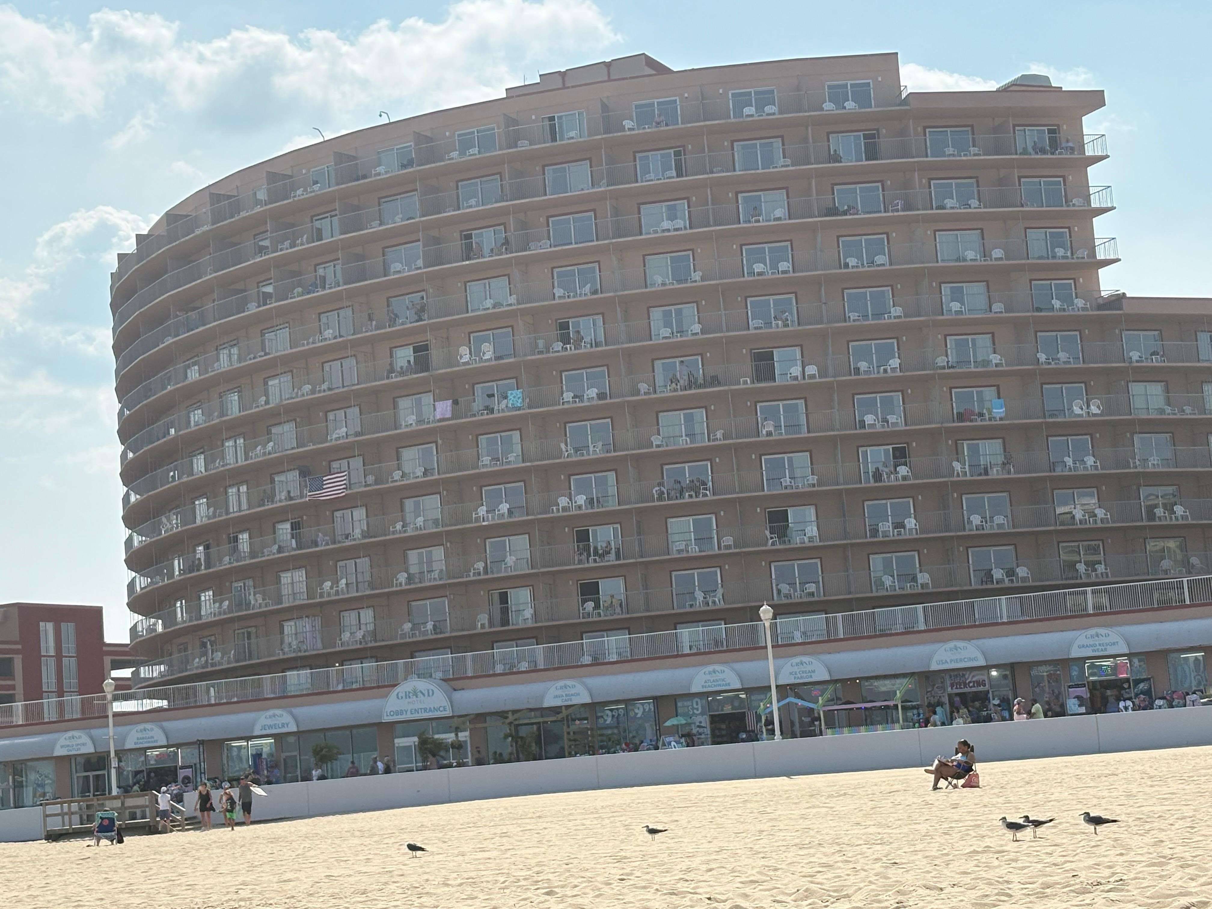 The hotel from the beach
