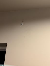 Bedroom screws for curtain that fell
