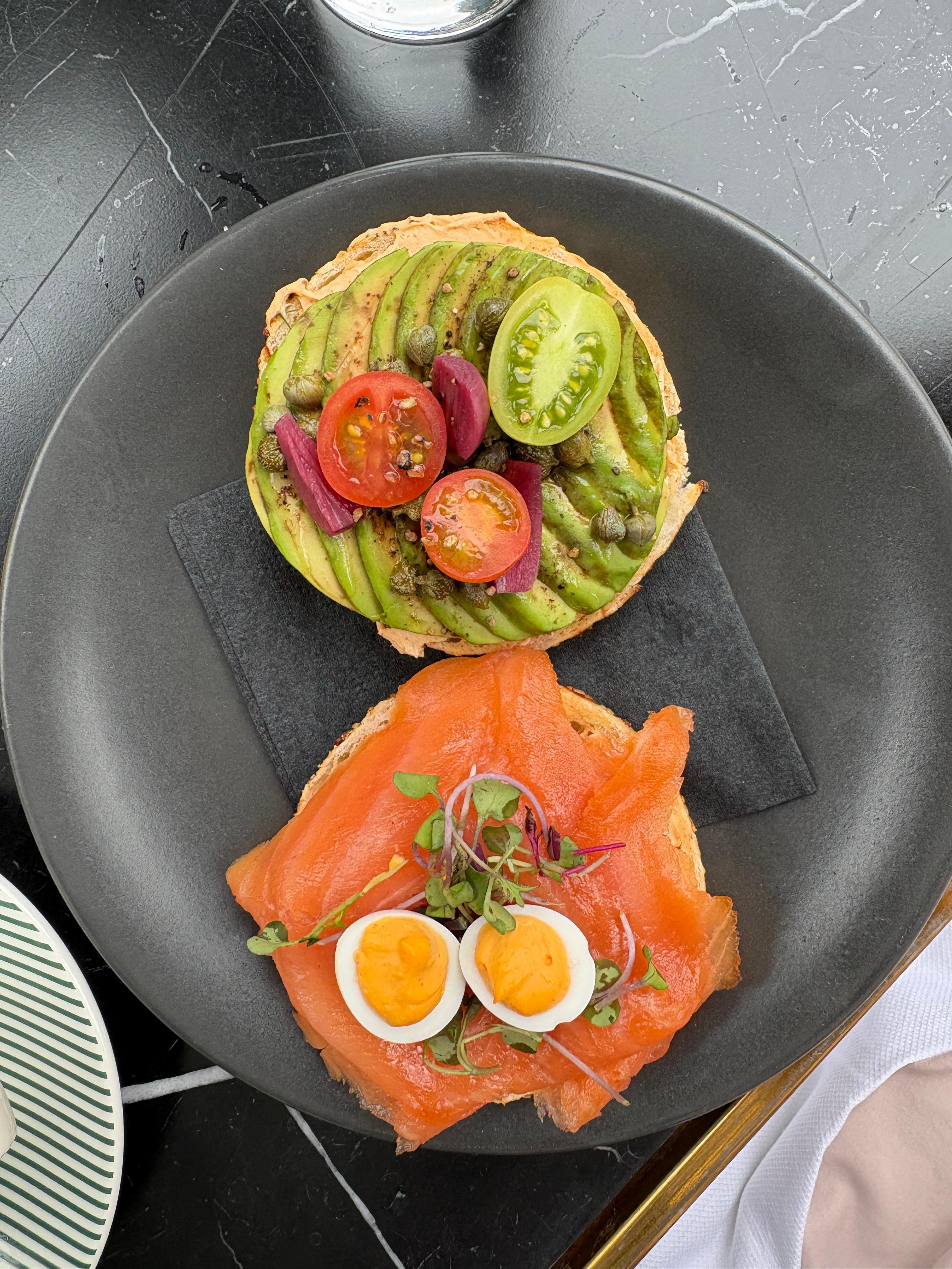 Beautiful breakfast bagel