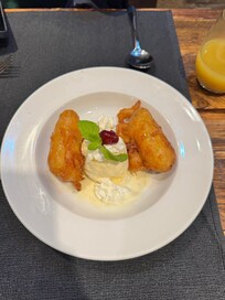 Banana fritters at the guesthouse's Thai restaurant