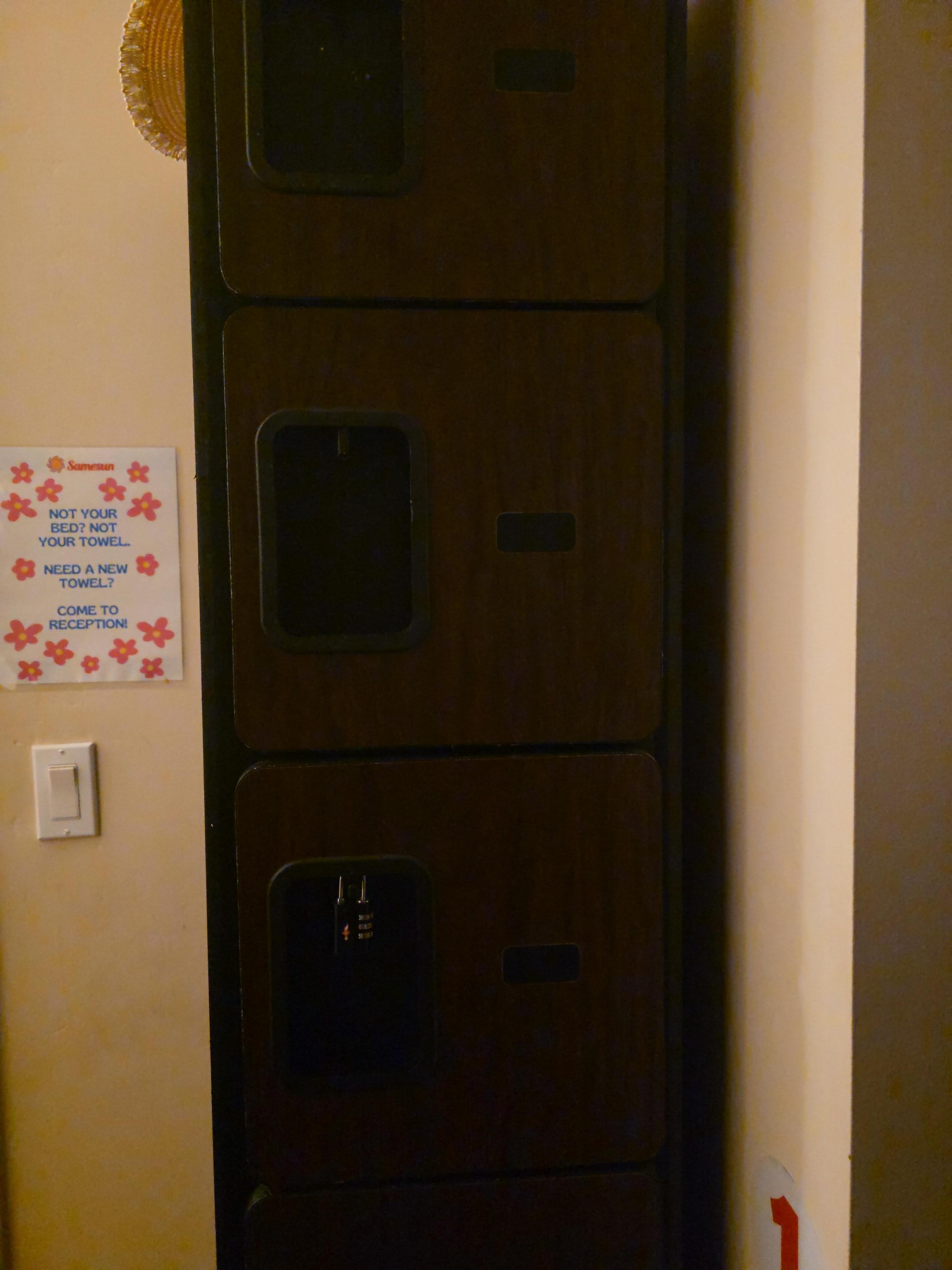 Safety boxes  I forgot to bring a lock. 