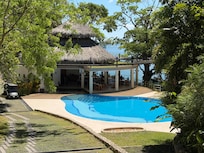 Pool and restaurant view