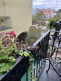 Balcony to courtyard/pool