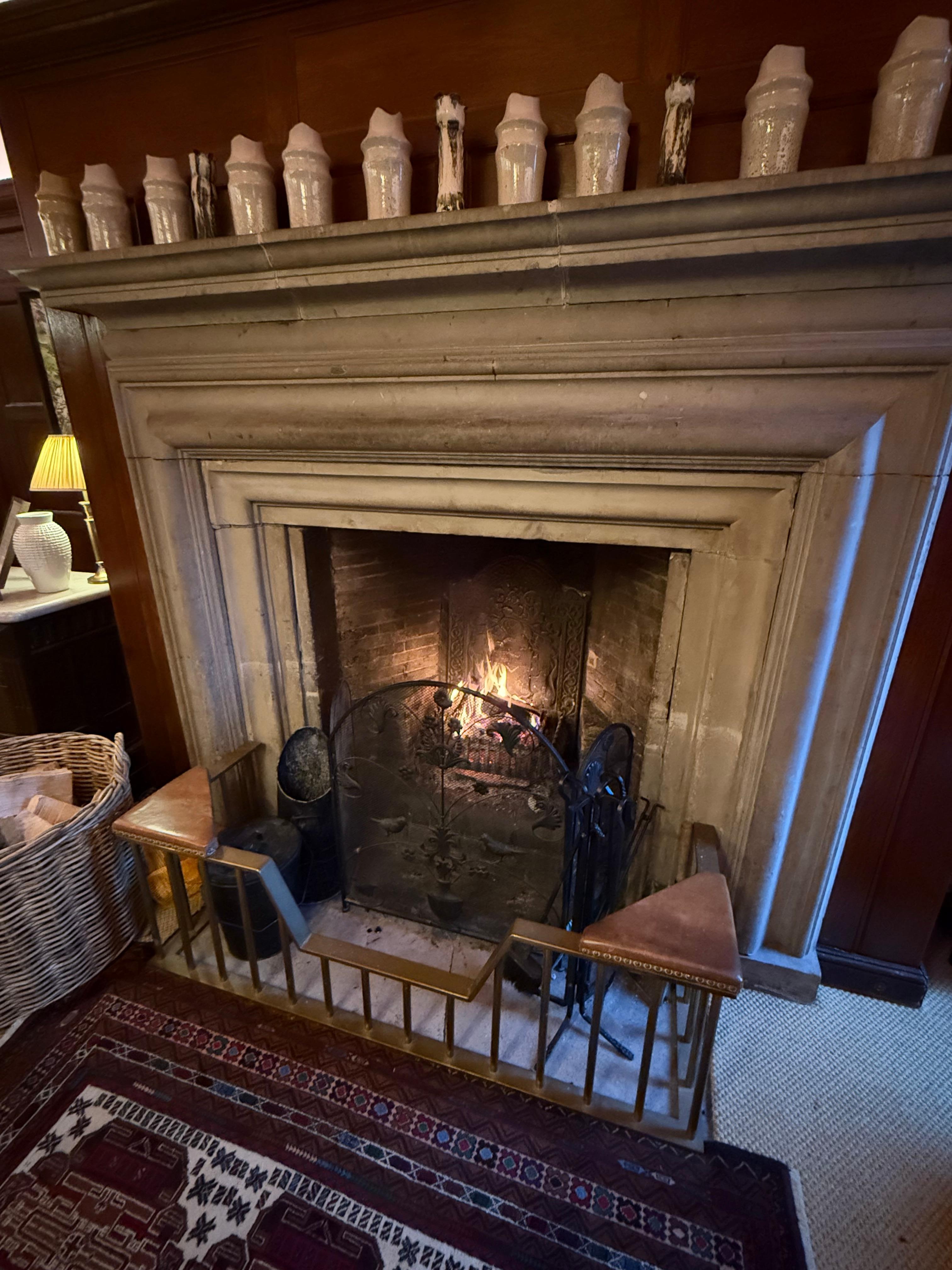 Fireplace in reception