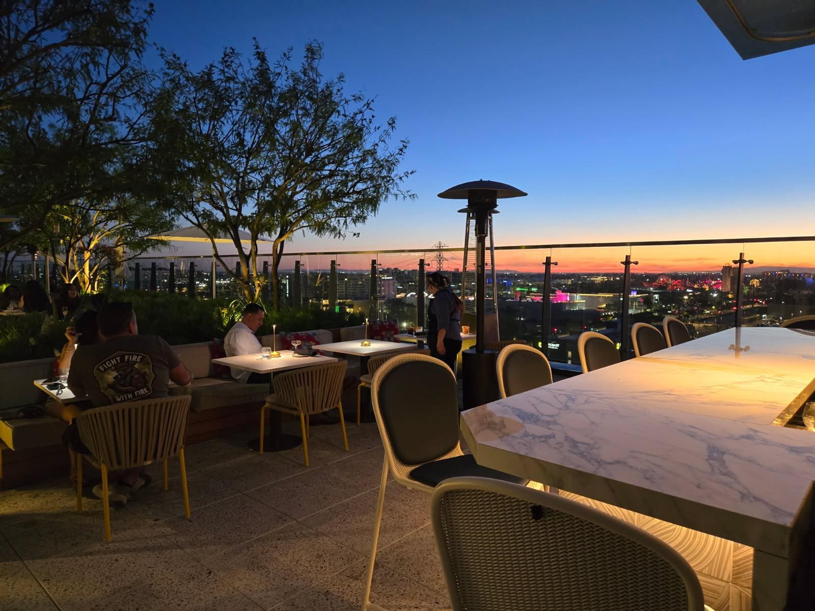 Outdoor dining on the roof
