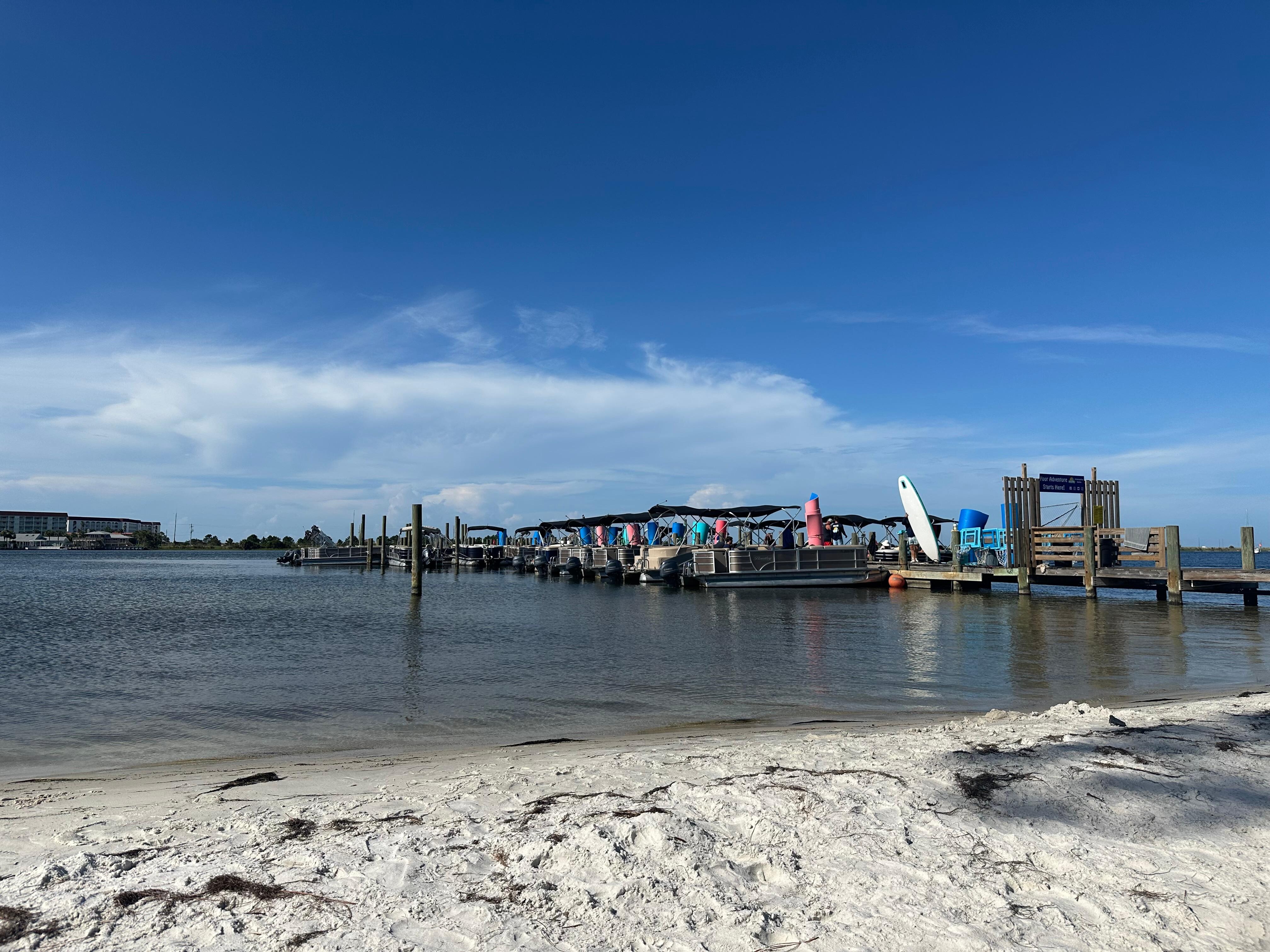 Boat rental across the parking lot