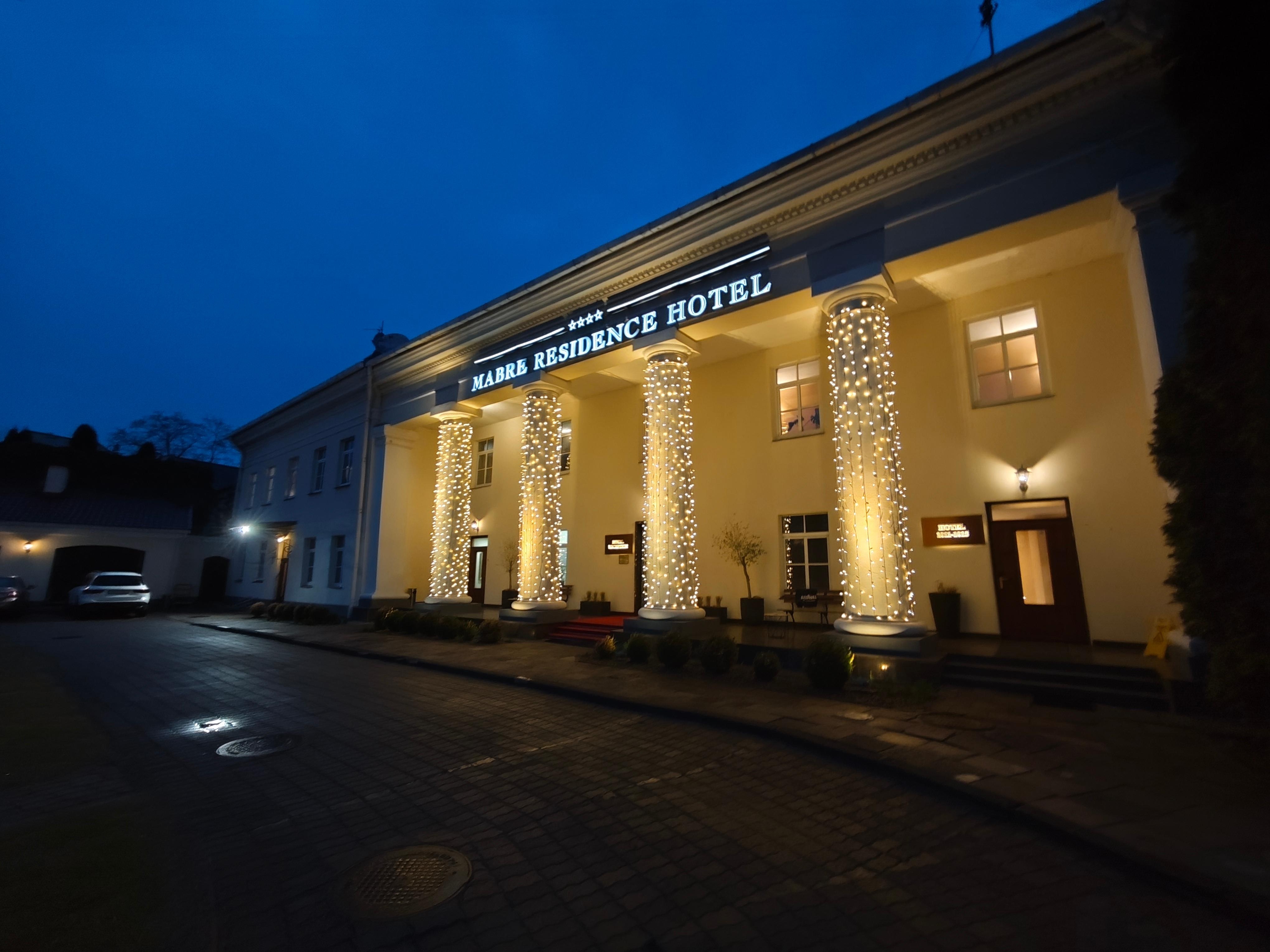 The hotel at night