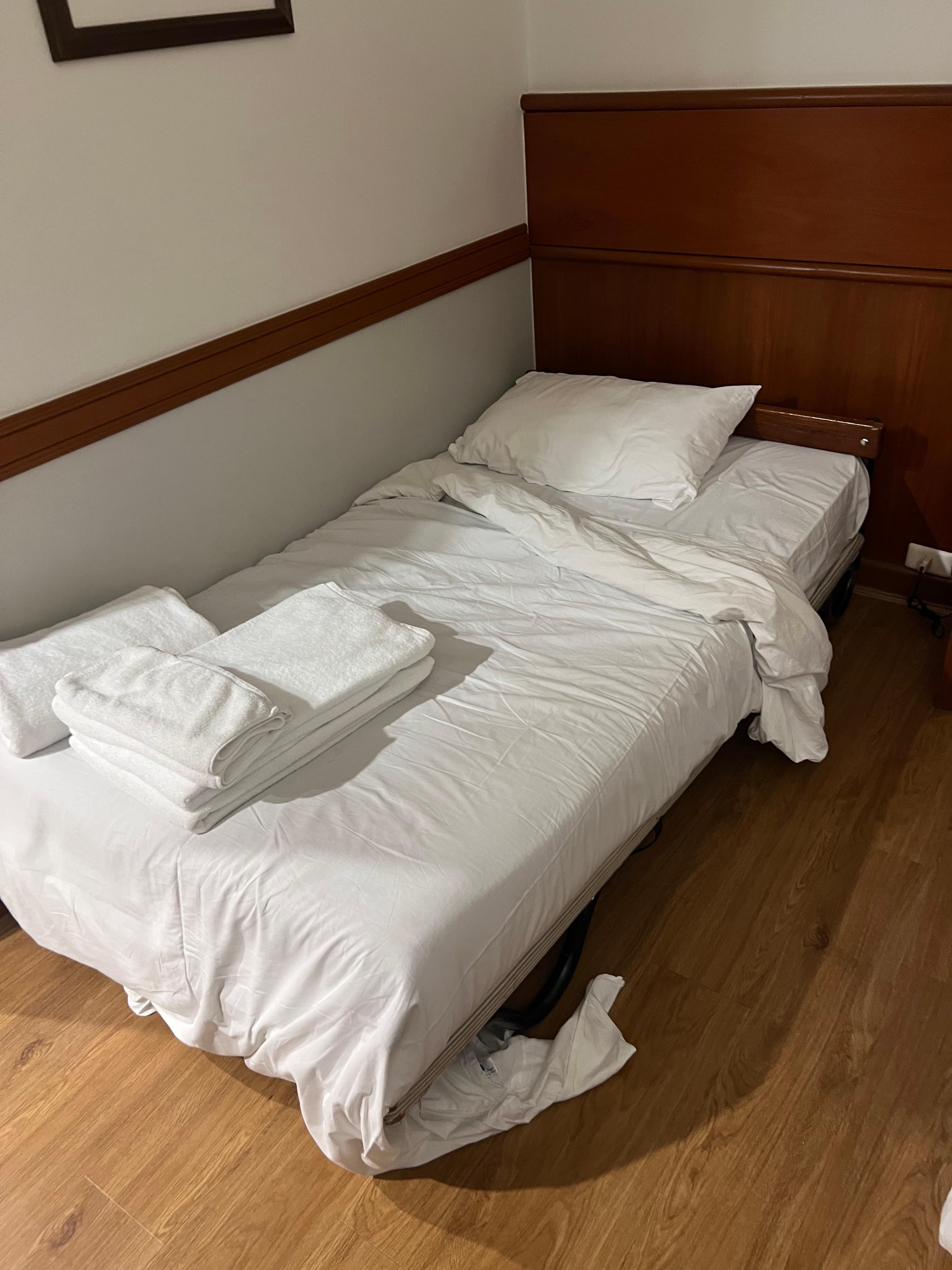 This was the bed made up by housekeeper 