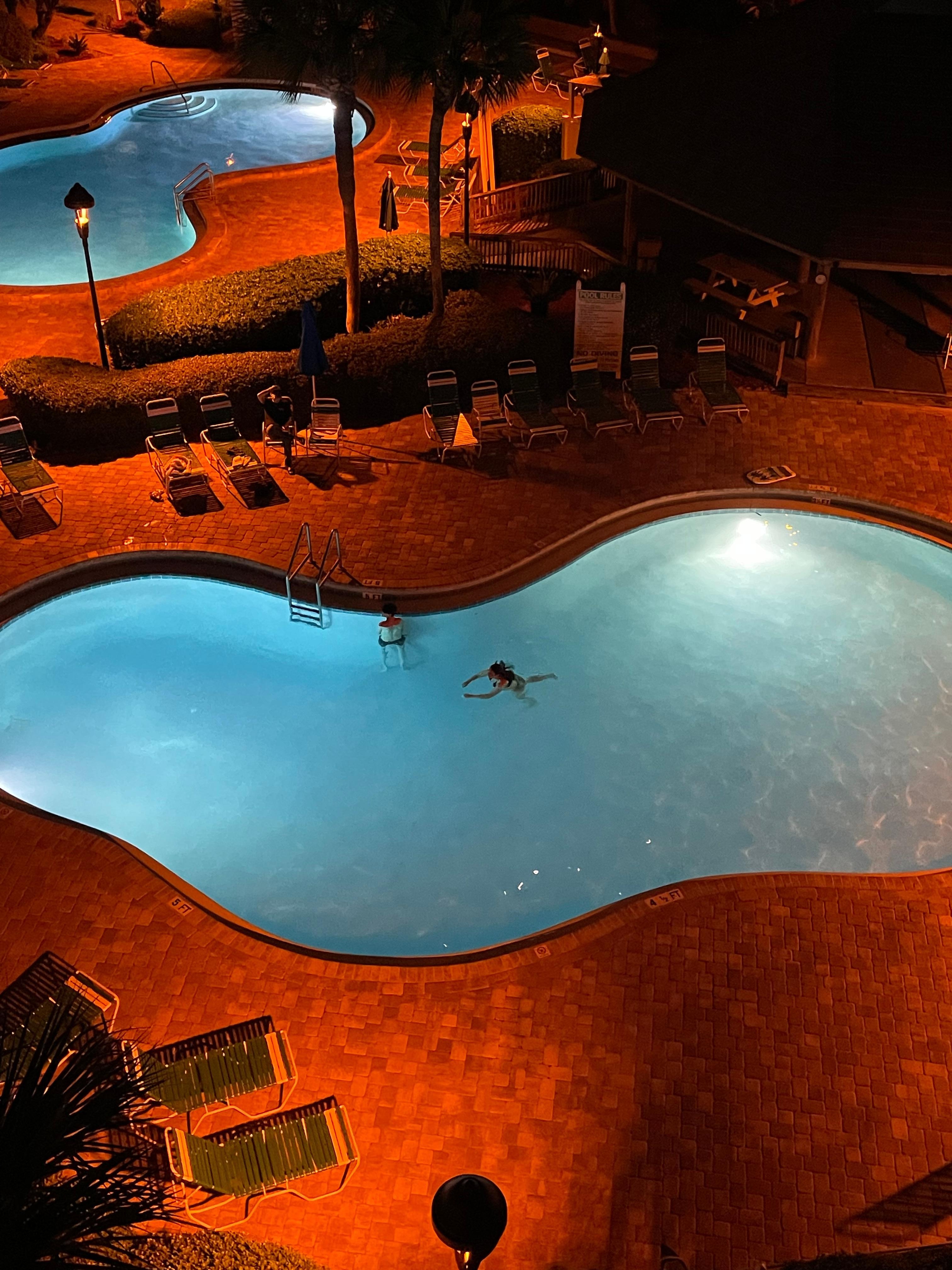 The pool at night 