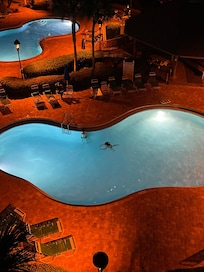 The pool at night