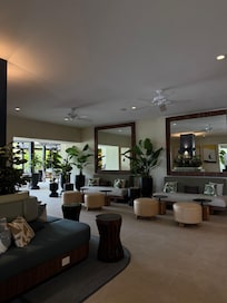 Aesthetically pleasing in the lobby, pool, dining area.