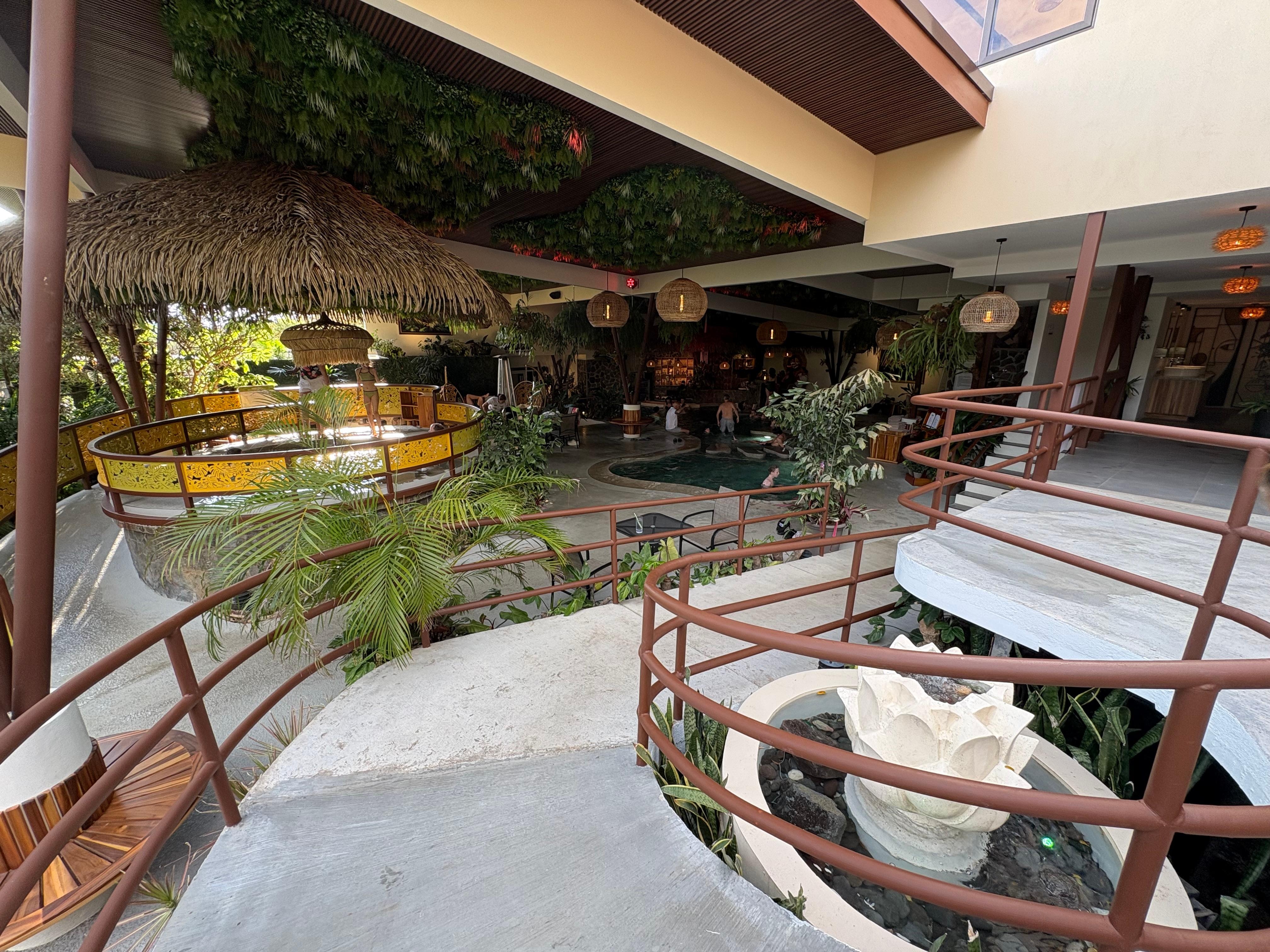 Looking at pool from bar