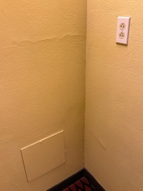 Horrible drywall’s repair paint is dingy