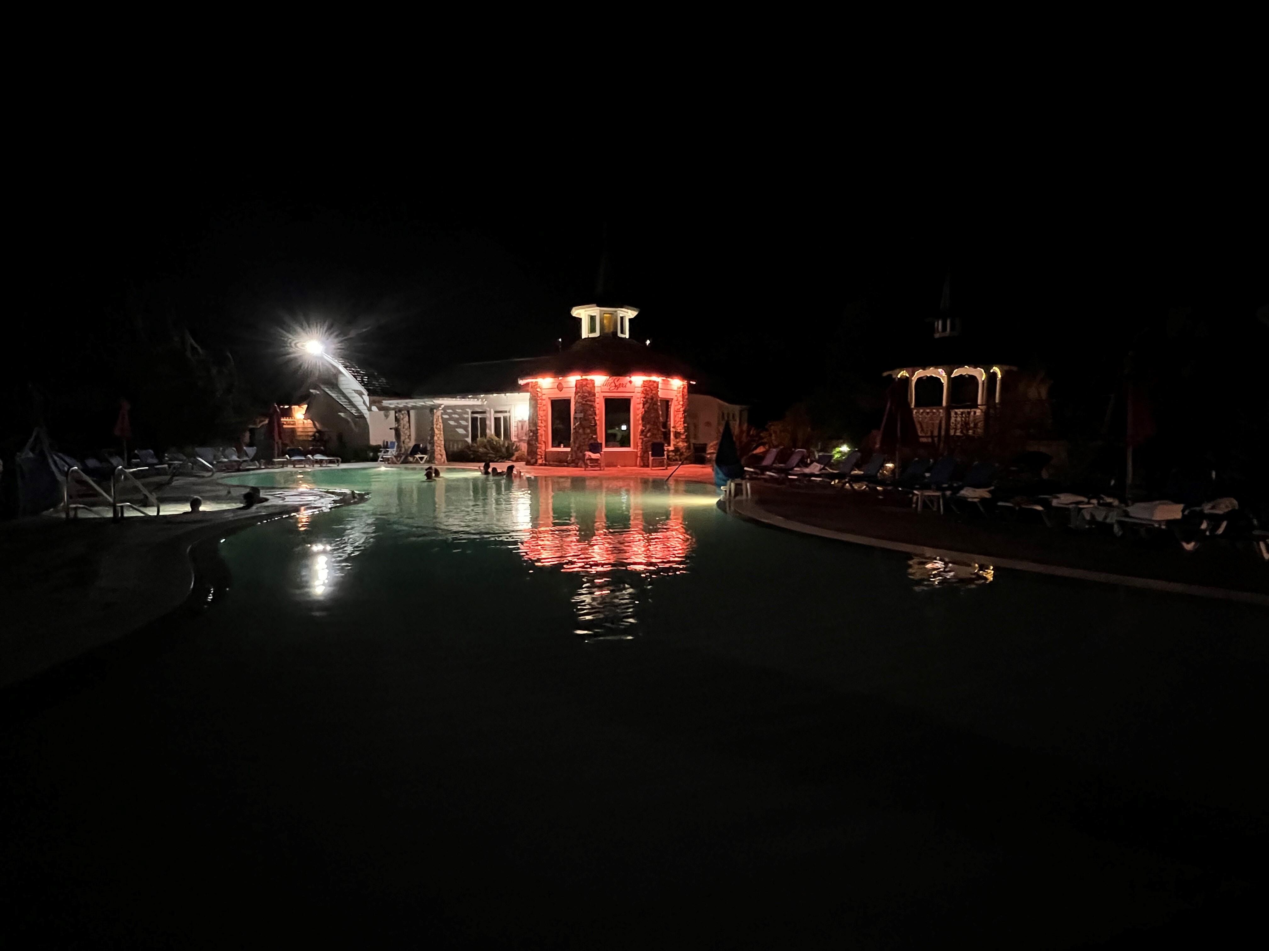 The pool at night