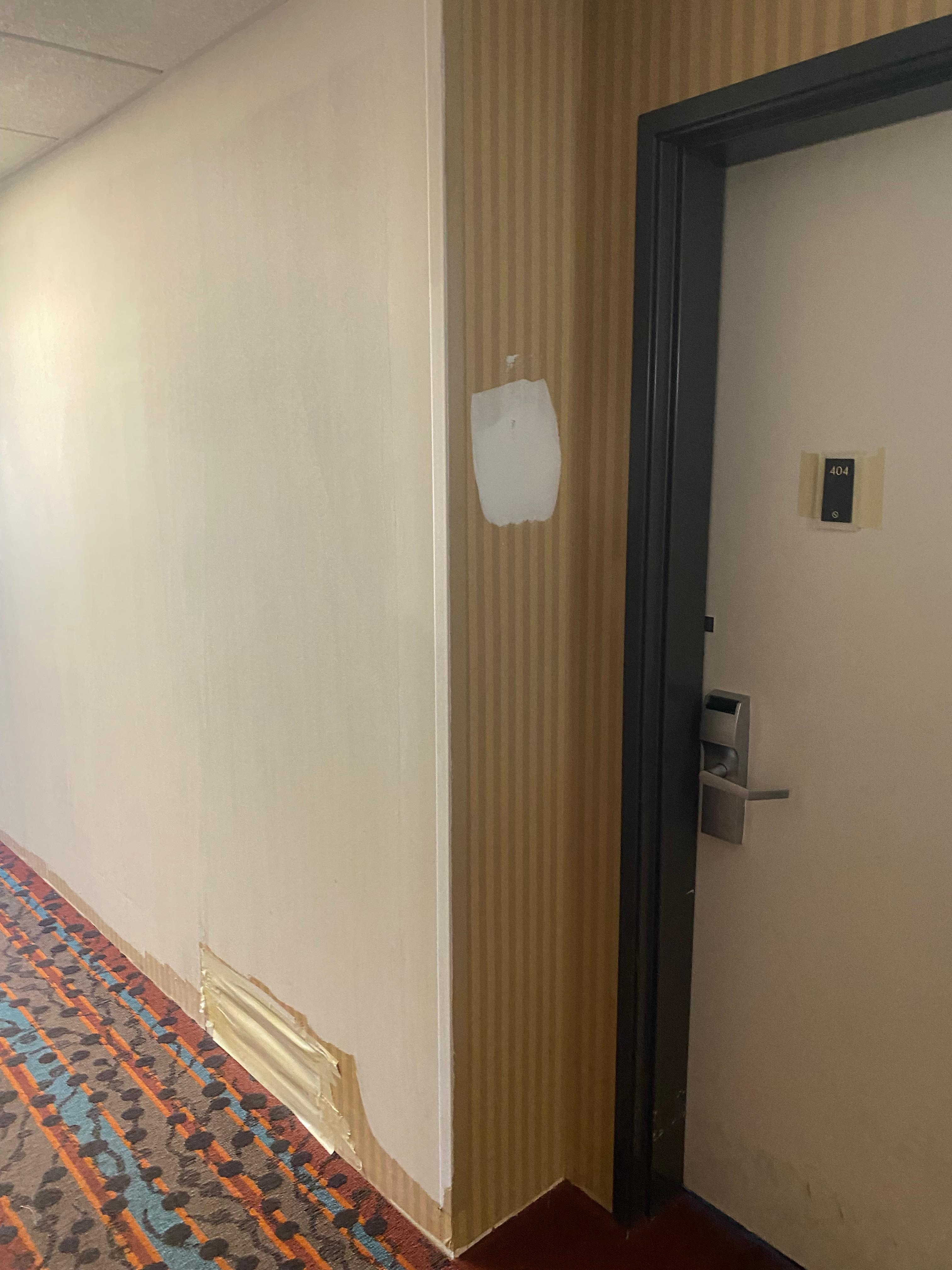 Tape on room numbers 