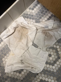 Dirt from headboard, nightstands table and light switches