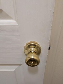 Door knob in bathroom