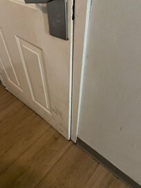 This is the door when it’s shut and locked!! Crazy and scary.