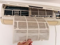 Foto do ar-condicionado ao chegar no quarto