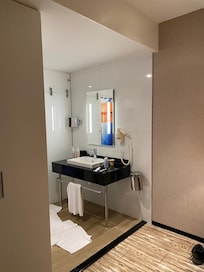 bathroom with no door - excellent!