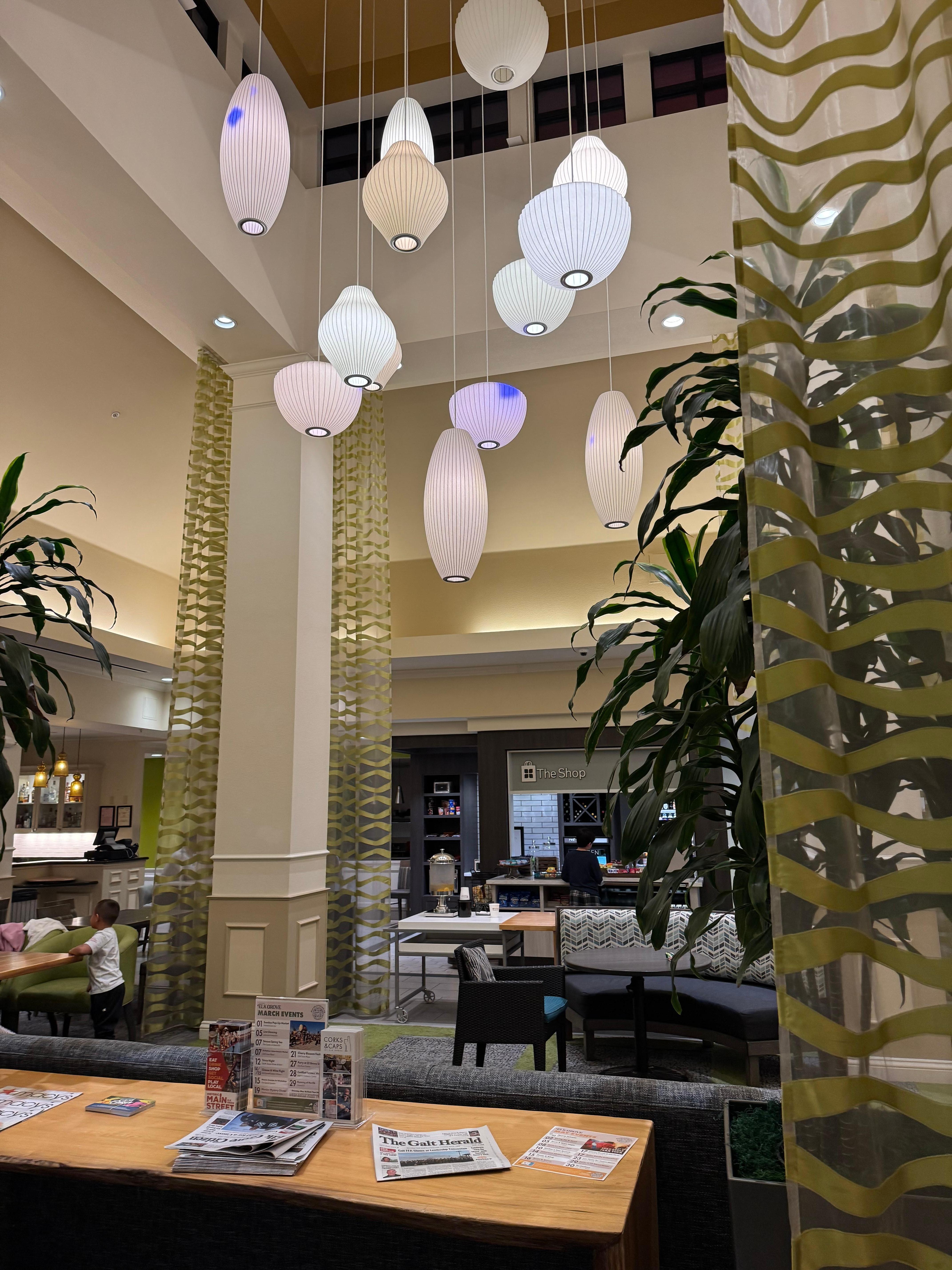 Lobby with beautiful hanging art