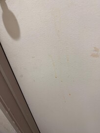 Las puertas de las habitaciones y las paredes muy sucias