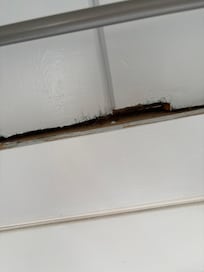 Gap above the French doors leading outside