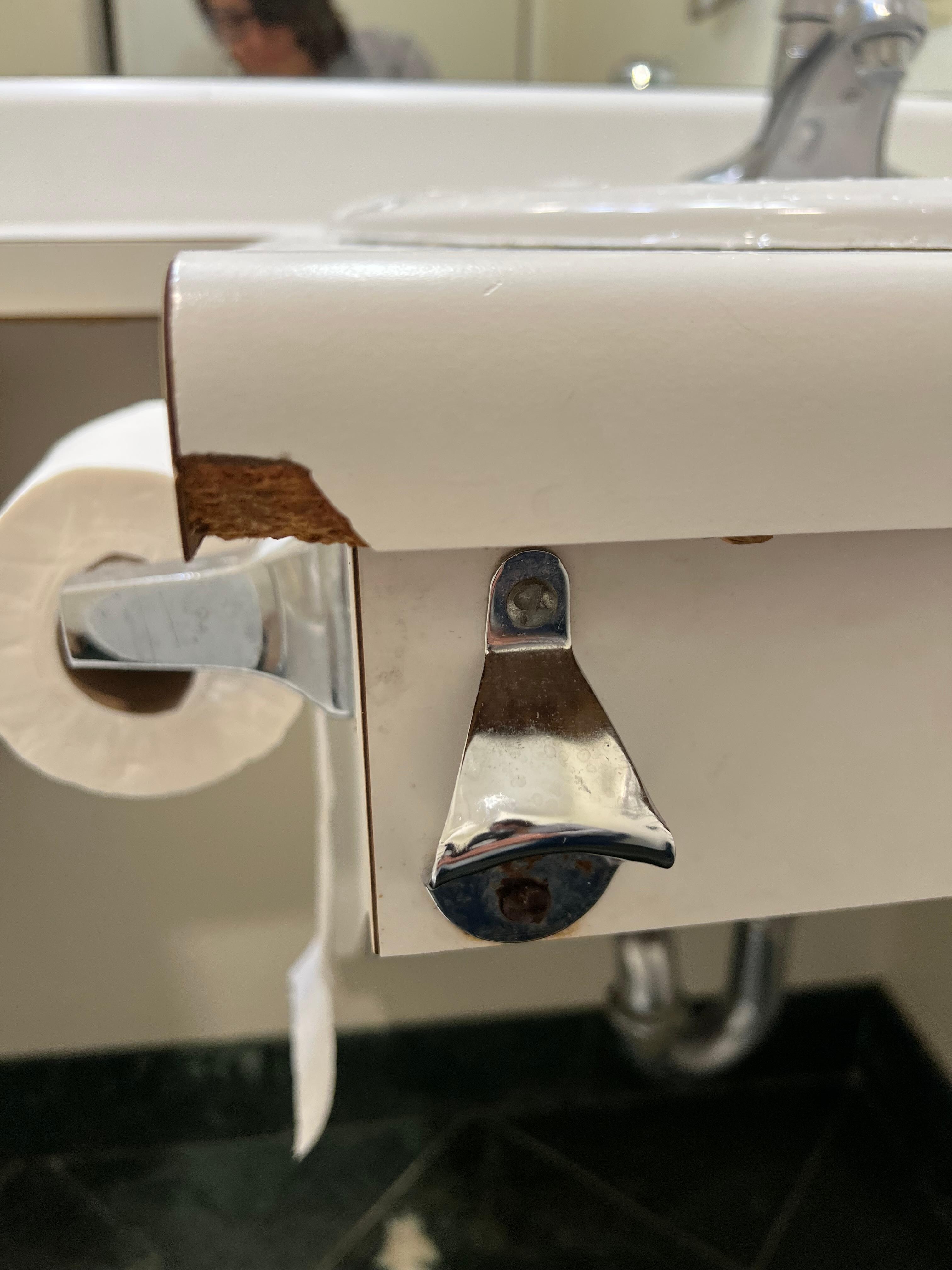Broken bathroom counter and sink