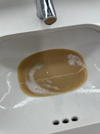 Bathroom sink upon check out after attempting to clean up before leaving.