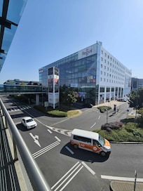 View from the end of the concourse near the airport.